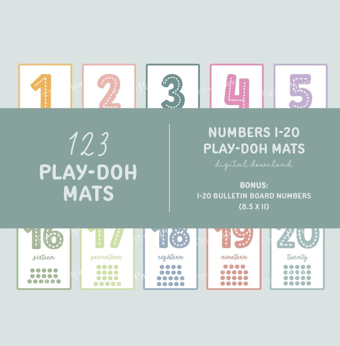 123 Play-doh Mats - Digital Download Only - Number Practice - Number ...