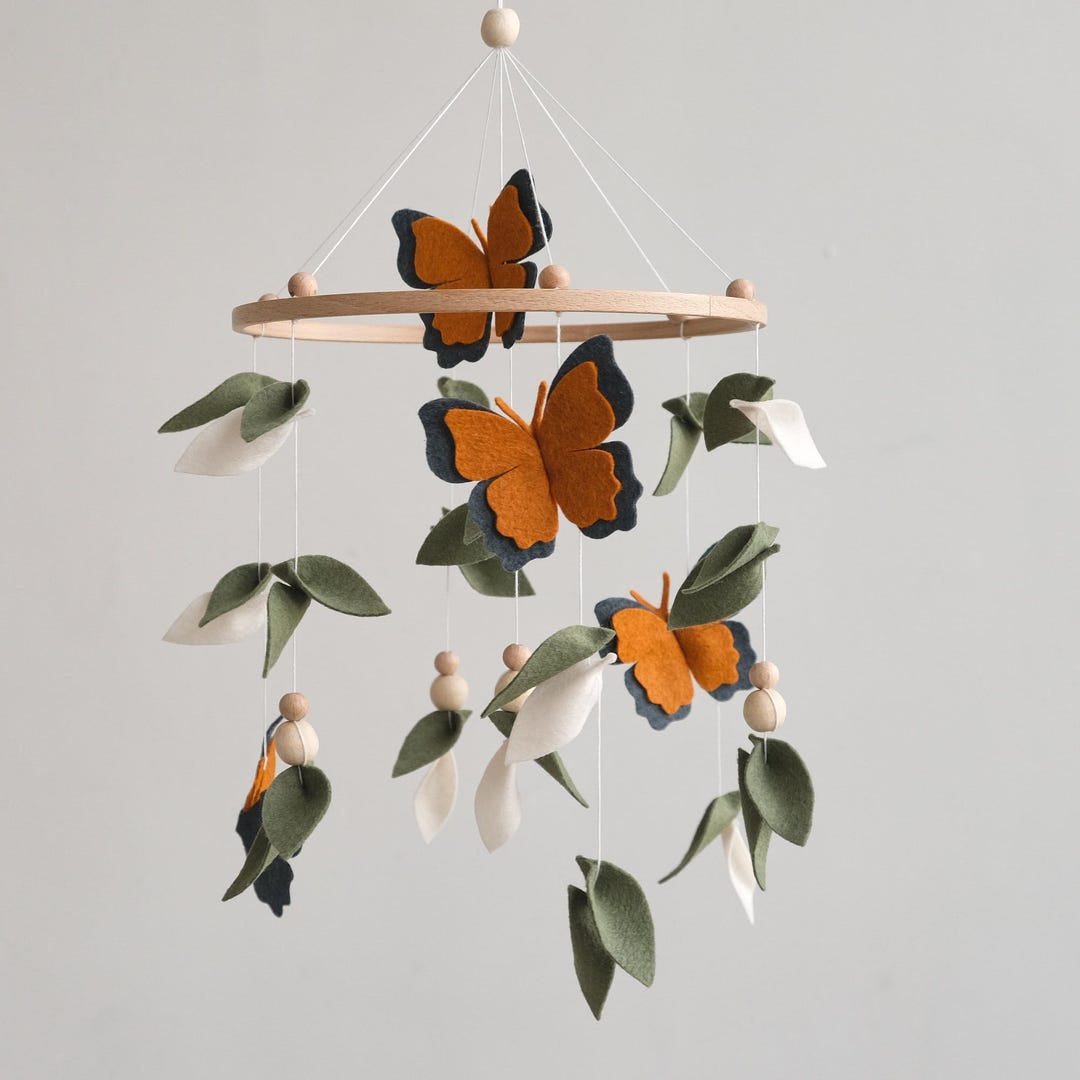 Butterfly Baby Mobile, Monarch Butterfly Crib Mobile, Forest Style ...