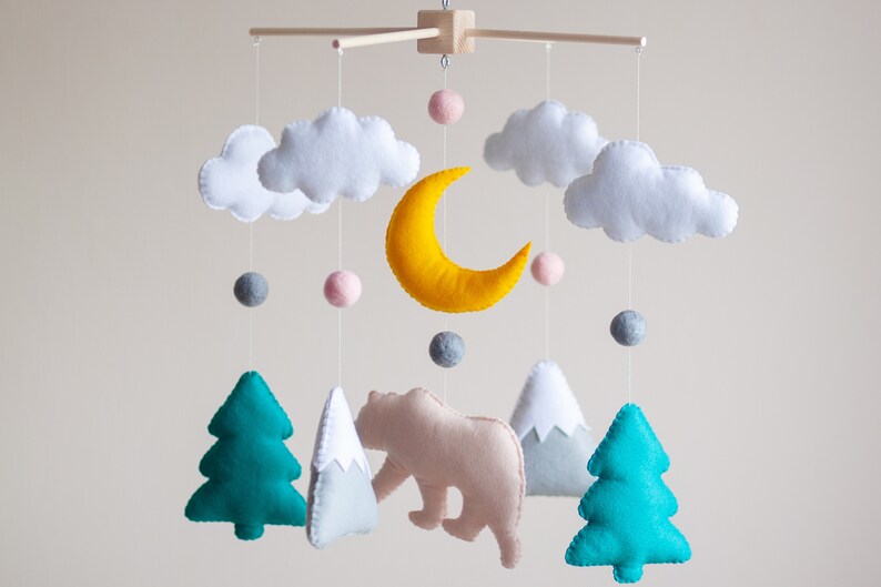 Bear Baby Mobile Woodland Mobile Bear Mobile Mobile | Etsy