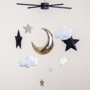 Moon and Stars Baby Mobile Monochrome Baby Mobile Star - Etsy