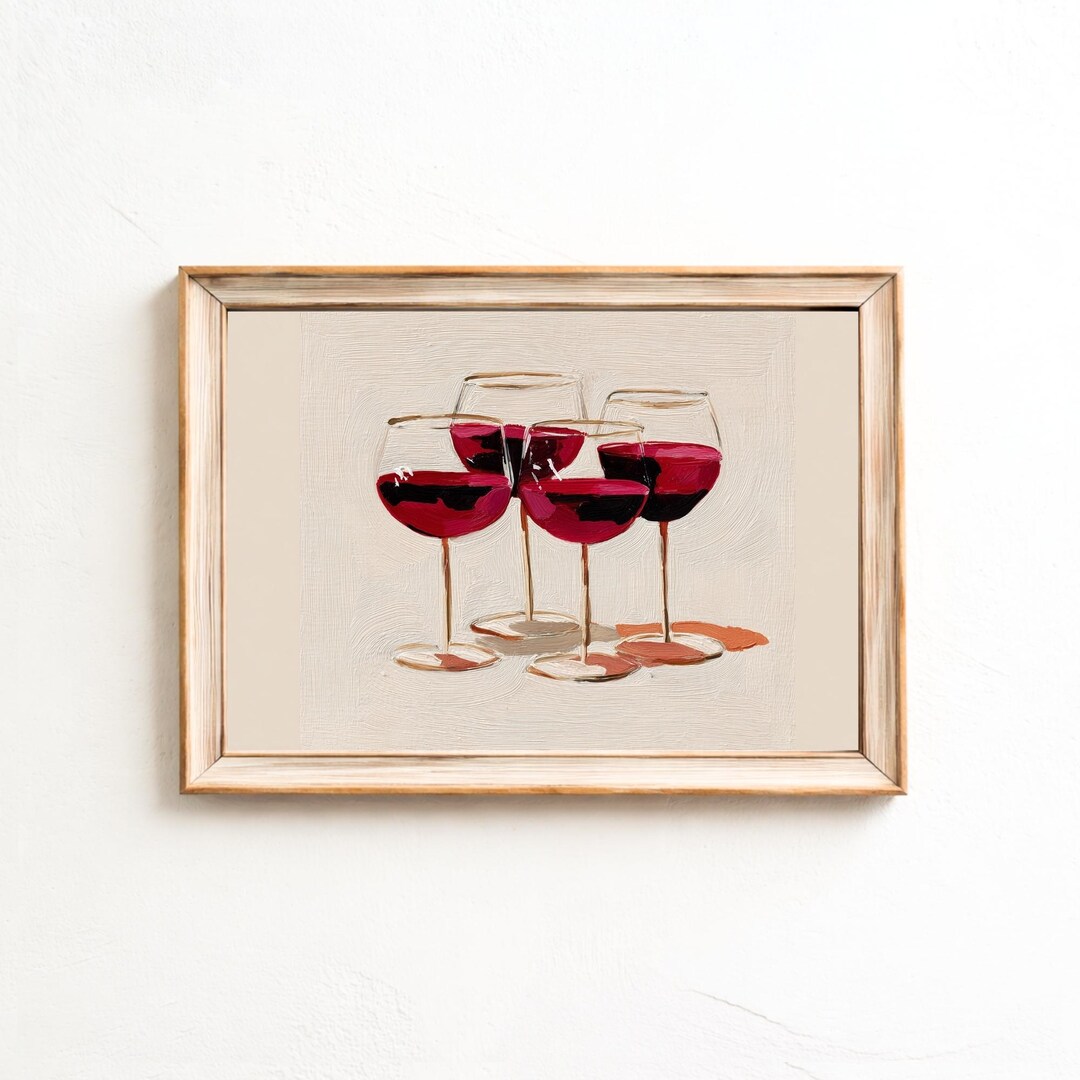 Red Wine Glass Print – Elegant Kitchen & Dining Room Art (digital ...
