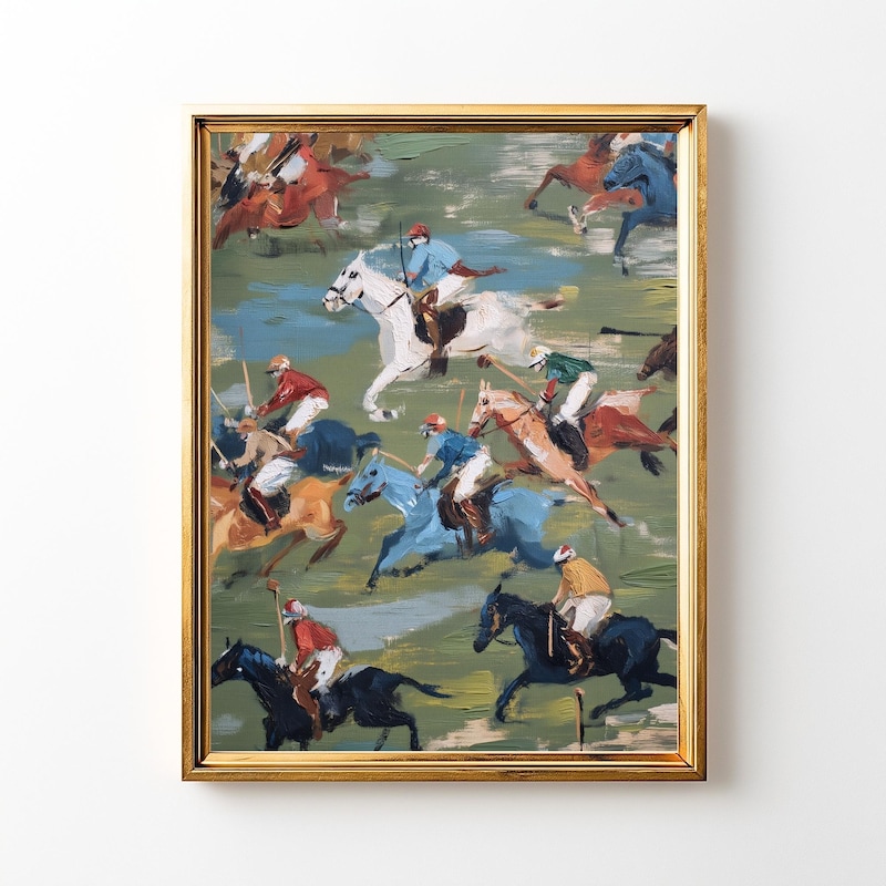 Horse Polo Match Painting - Etsy