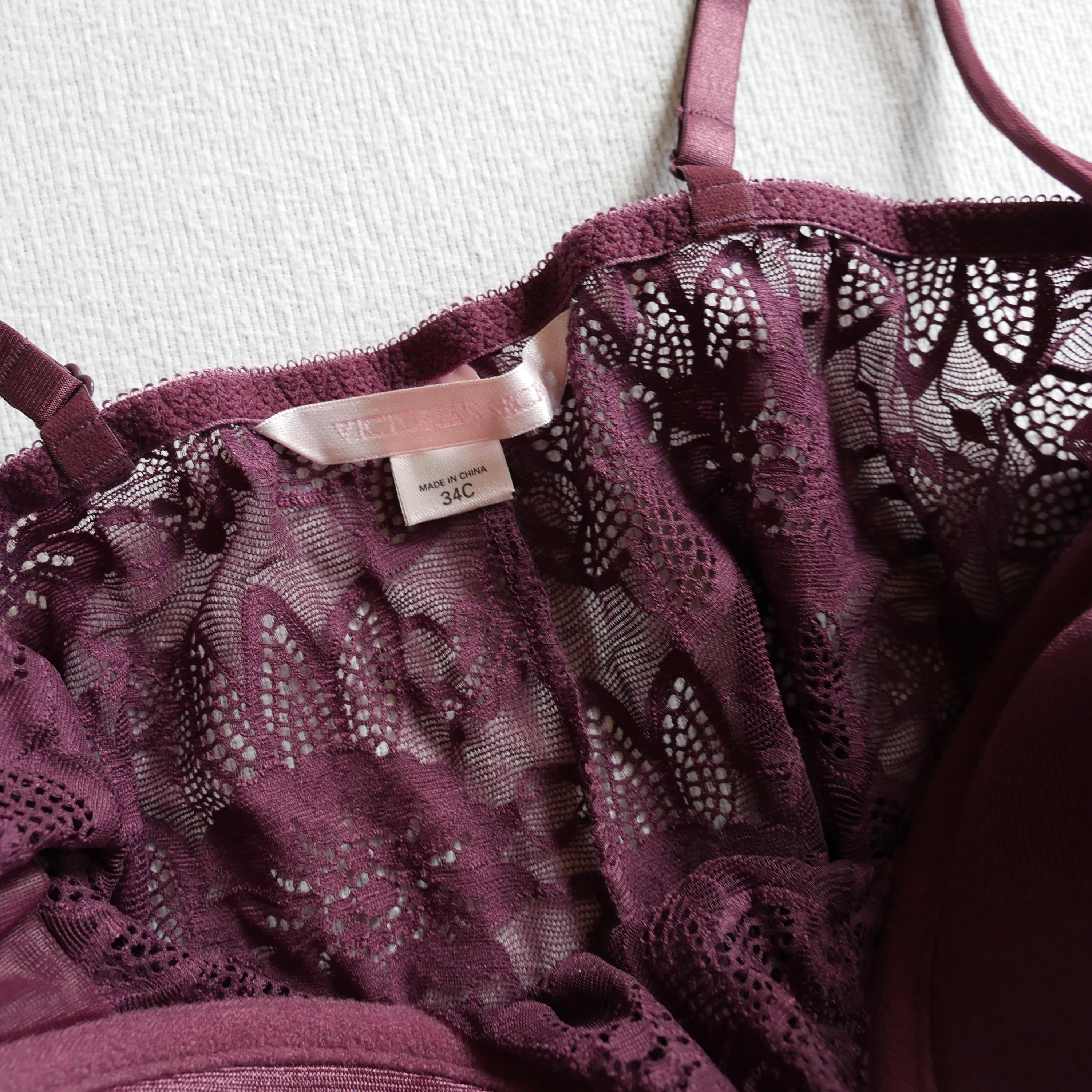 Y2k Slip Dress Lace Balconette Cups Side Slit Burgundy 2000s Victorias ...