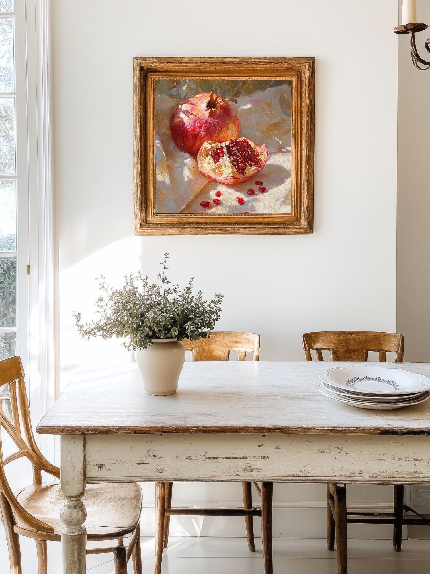 Pomegranate Still Life Print | Vintage Fruit Wall Art | Impressionist ...