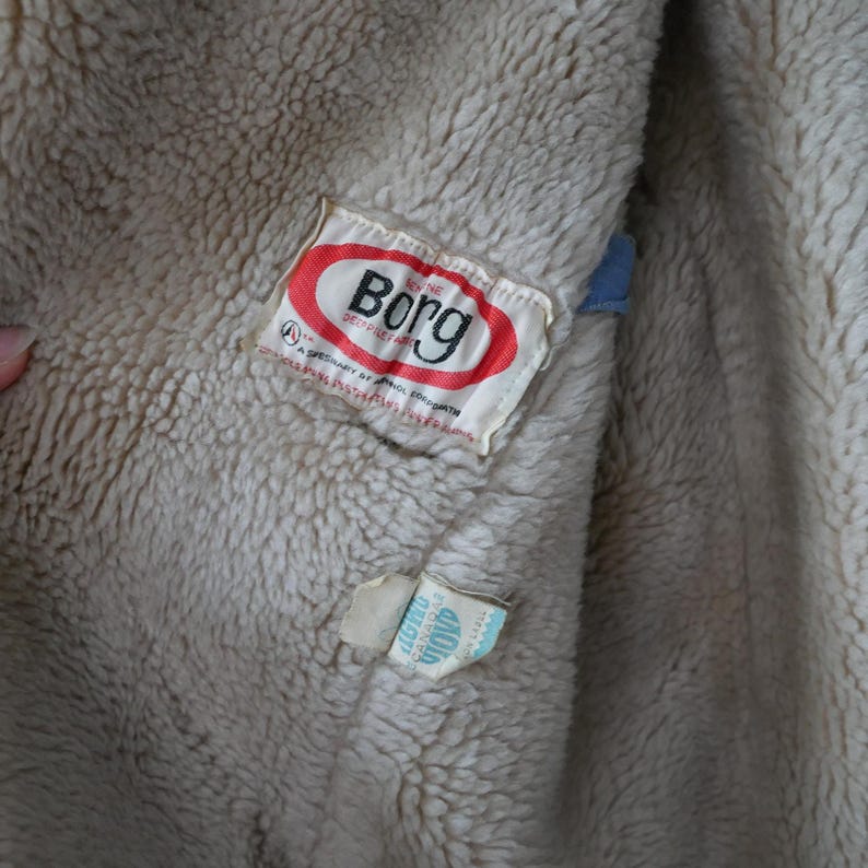 70s Shearling Jacket 1970s Vintage Sheepskin Borg Deep Pile Taupe Coat ...