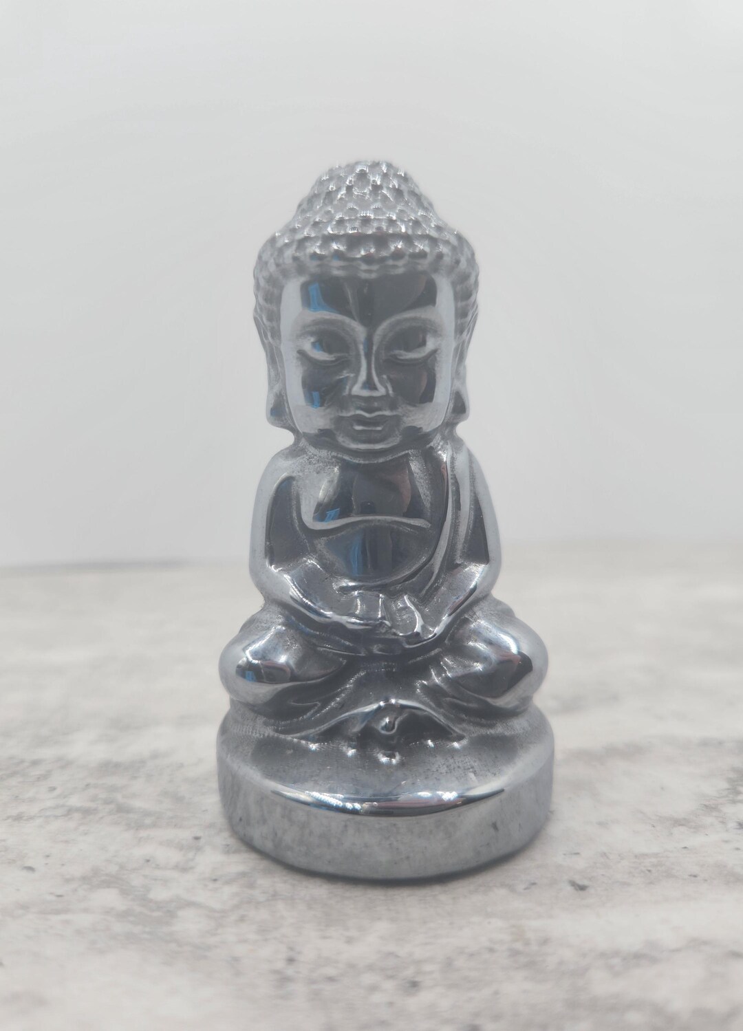 Silver Titanium Coated Sitting Buddha Statue Figurine - Siddhartha ...
