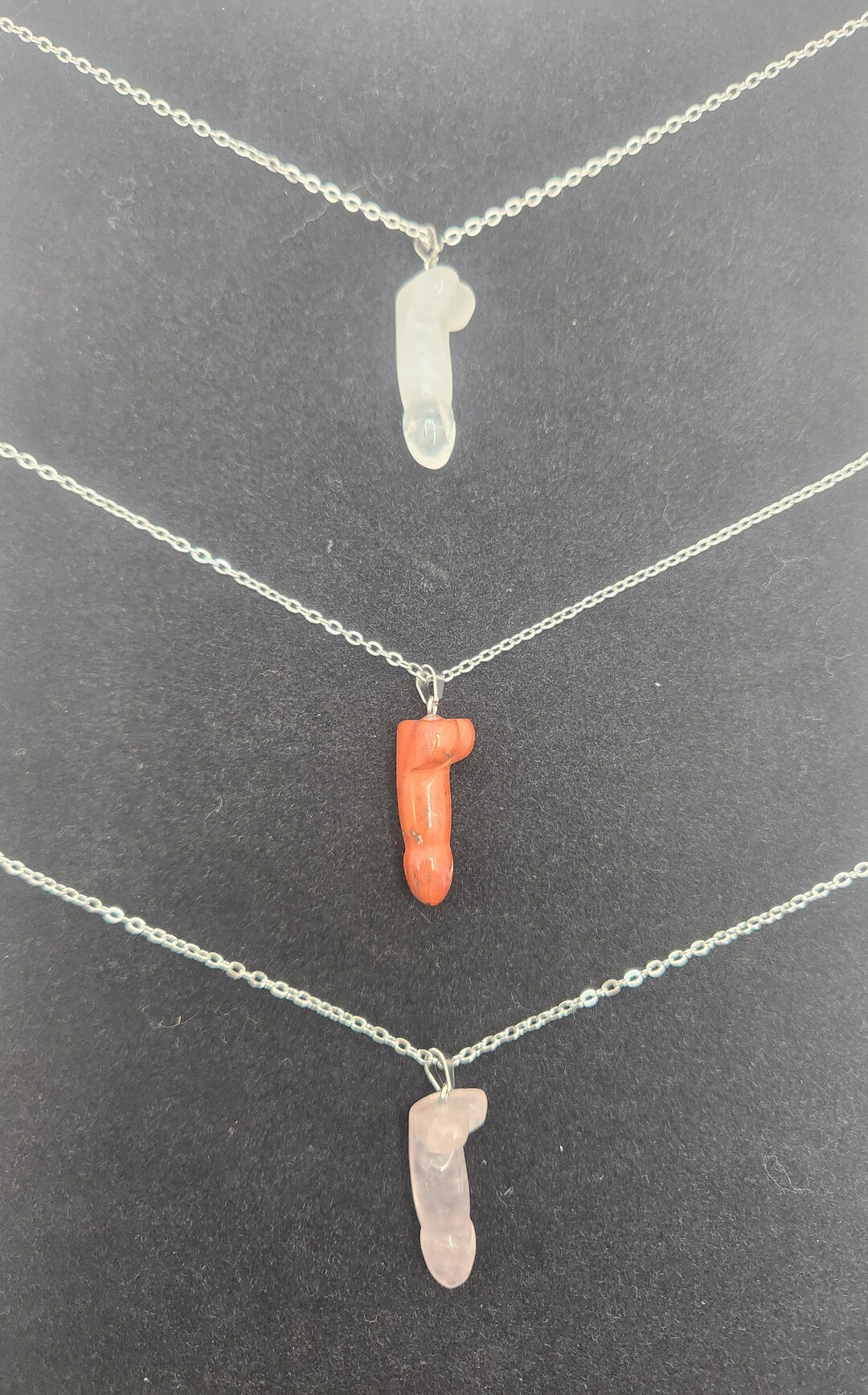 Miniature Little Willy Ding Ding Pendant Necklace Natural Crystal ...