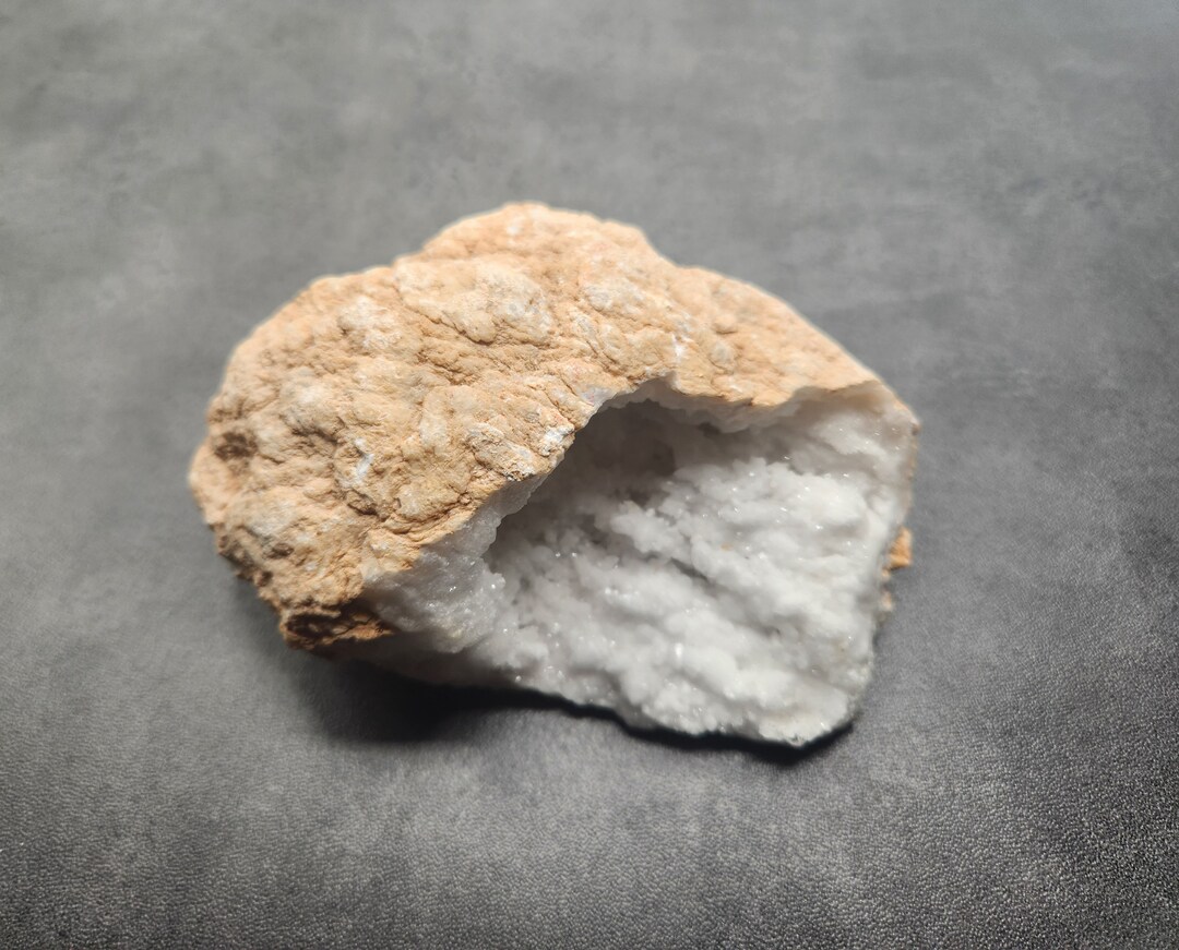 Broke Open Geode With White Crystal Cluster - Super Sparkly Druzy ...