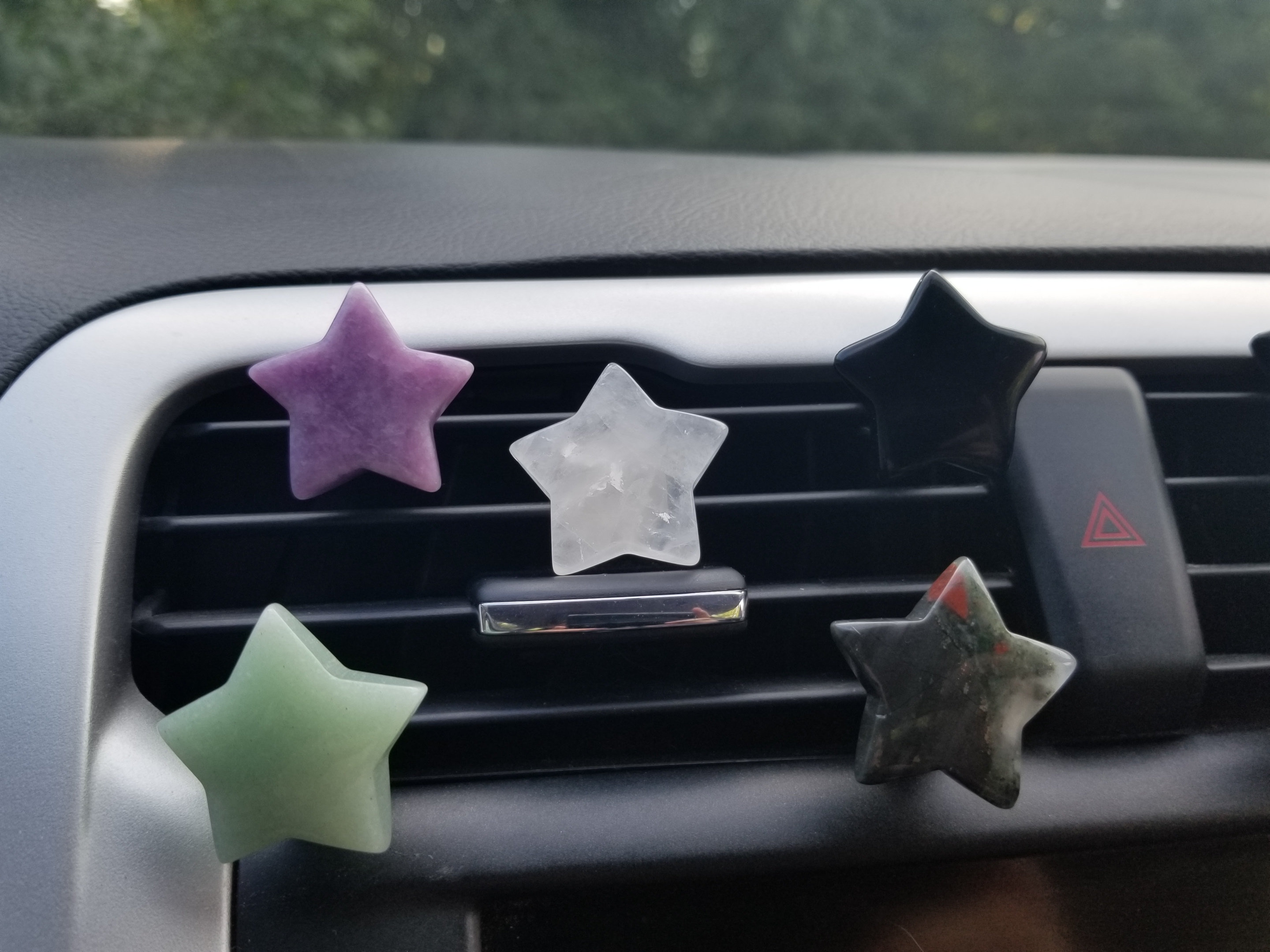 Star Shaped Carved Natural Crystal Car Air Vent Clips - Crystals for ...