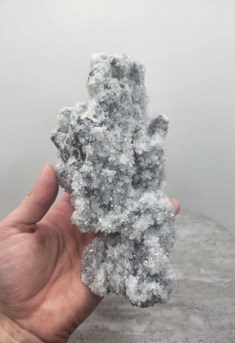 2.1LB Quartz & Calcite Sugar Quartz Crystal Cluster Natural Specimen ...