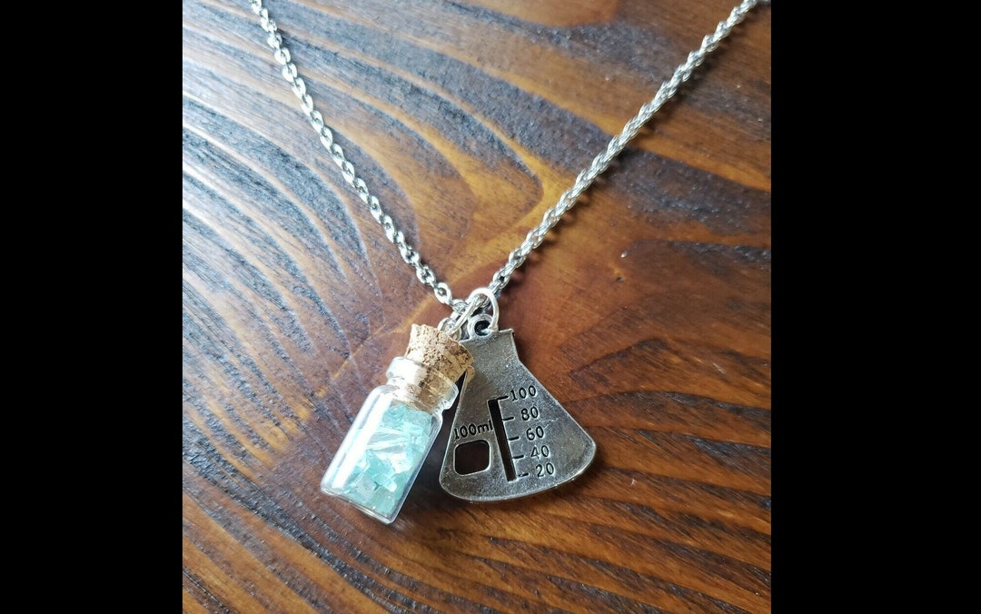 Breaking Bad Inspired Glass Scientific Science Glass Bottle Pendant ...