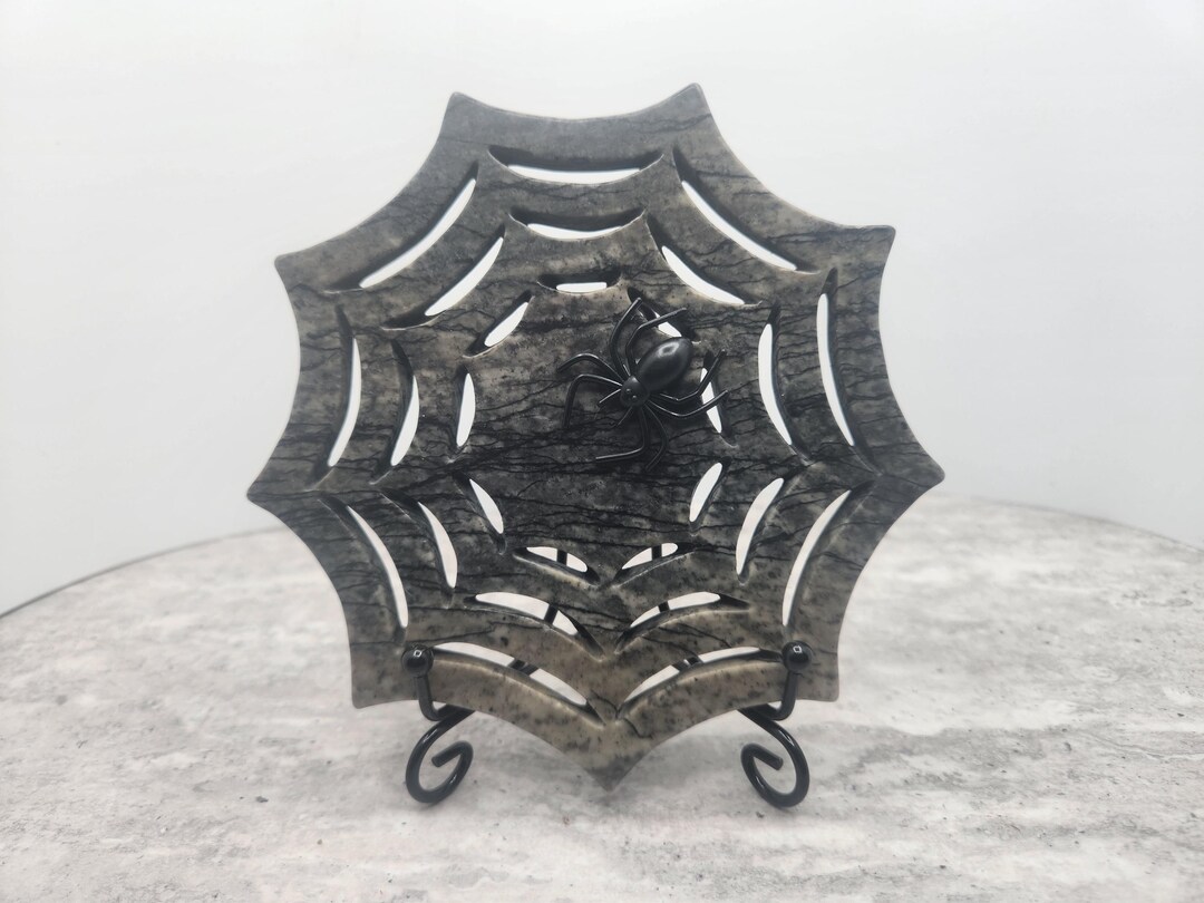 Spider Web Jasper Large Carved Spider Web Display Crystal Carving ...