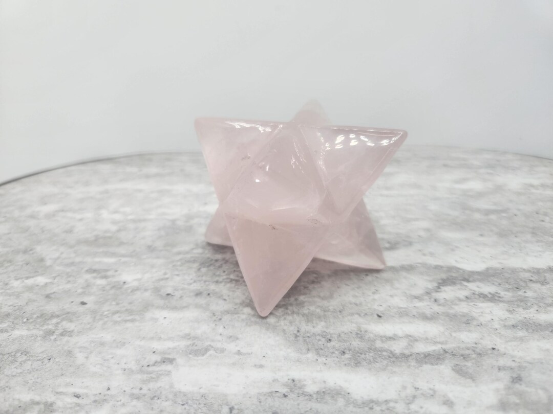 Large Rose Quartz Natural Crystal Merkaba (merkabah) Dice ...