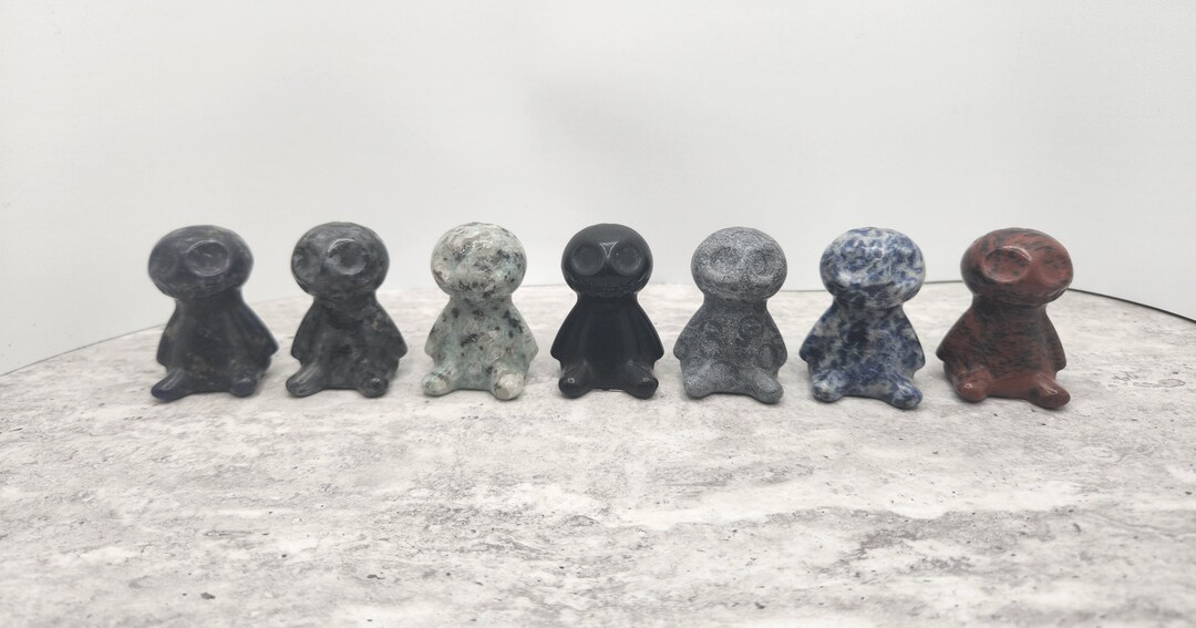 Small Sitting Voodoo Doll Natural Crystal Carved Figurine - Real ...