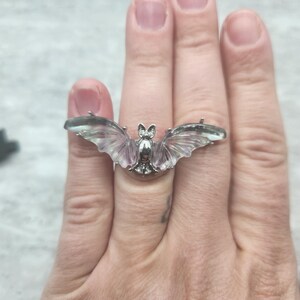 Beautiful Two Piece Rainbow Fluorite Bat Pendant Necklace & Adjustable ...