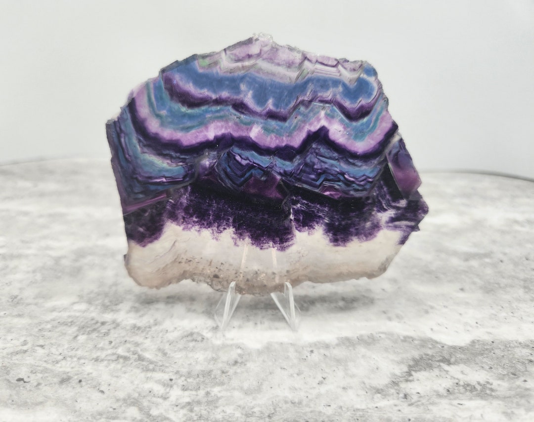 Colorful Rainbow Fluorite See Through With Clear Top Slab Natural ...