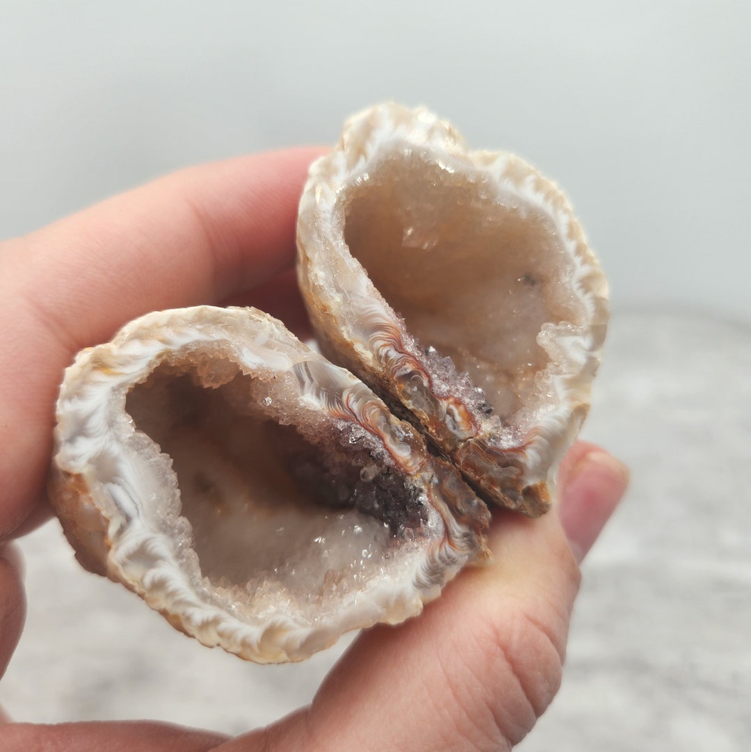 2 Piece Split Natural Crystal Geode - Ring Box - Crystal Cluster Raw ...