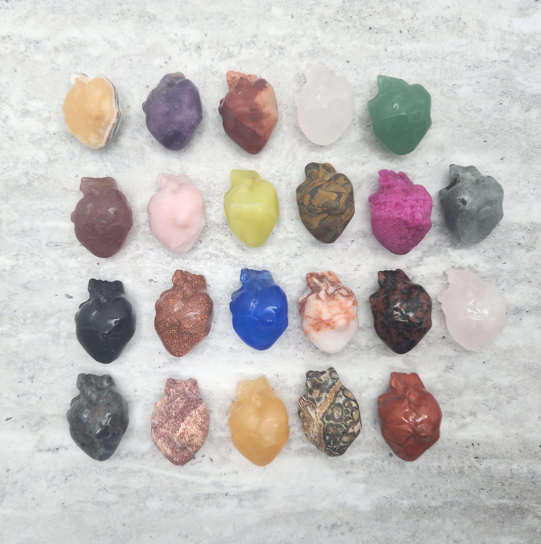 UPDATED Mini Miniature Crystal Carving Anatomical Human Heart Shaped ...