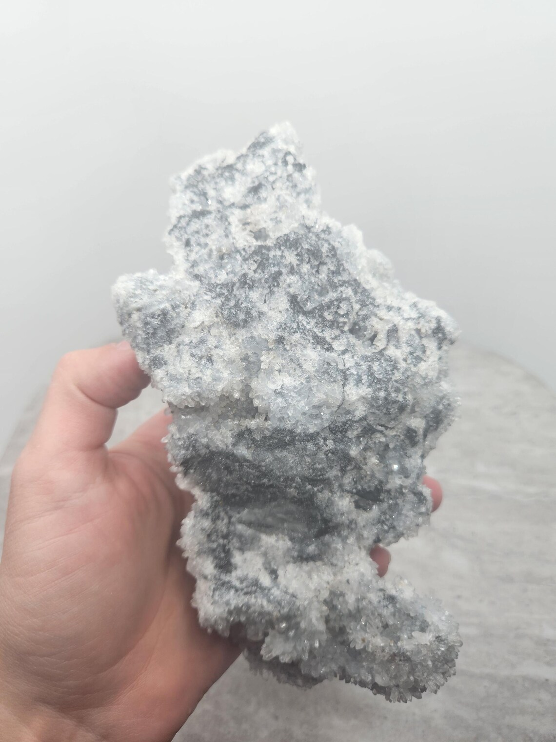 2.1LB Quartz & Calcite Sugar Quartz Crystal Cluster Natural Specimen ...