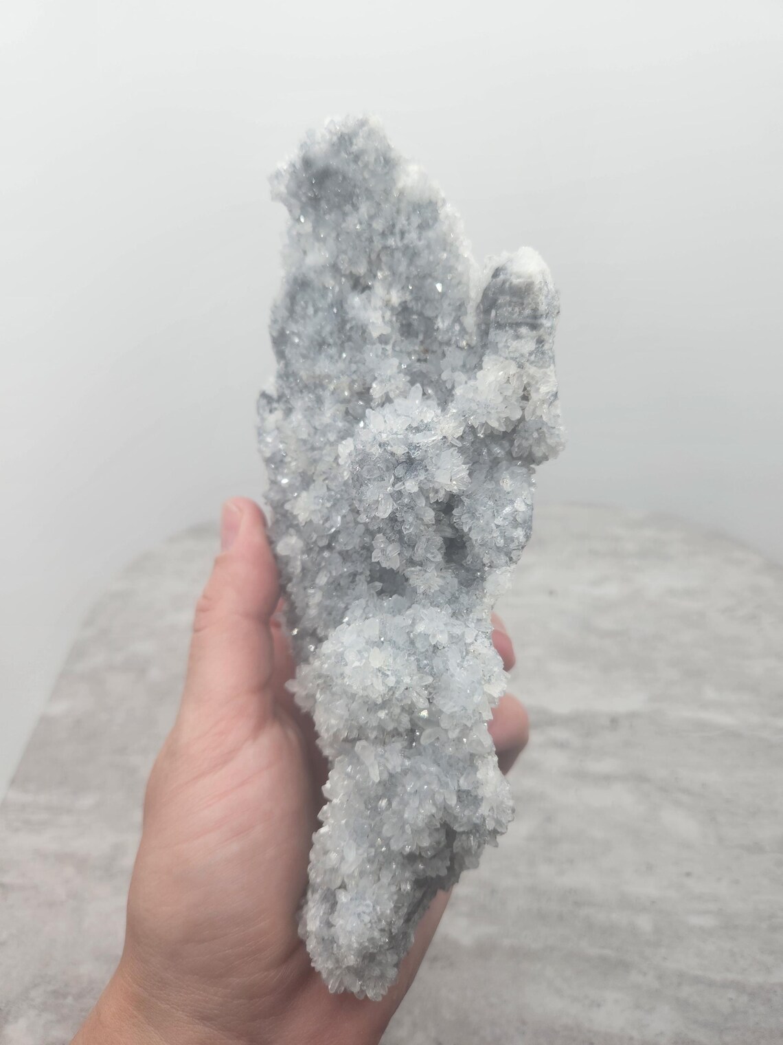 2.1LB Quartz & Calcite Sugar Quartz Crystal Cluster Natural Specimen ...