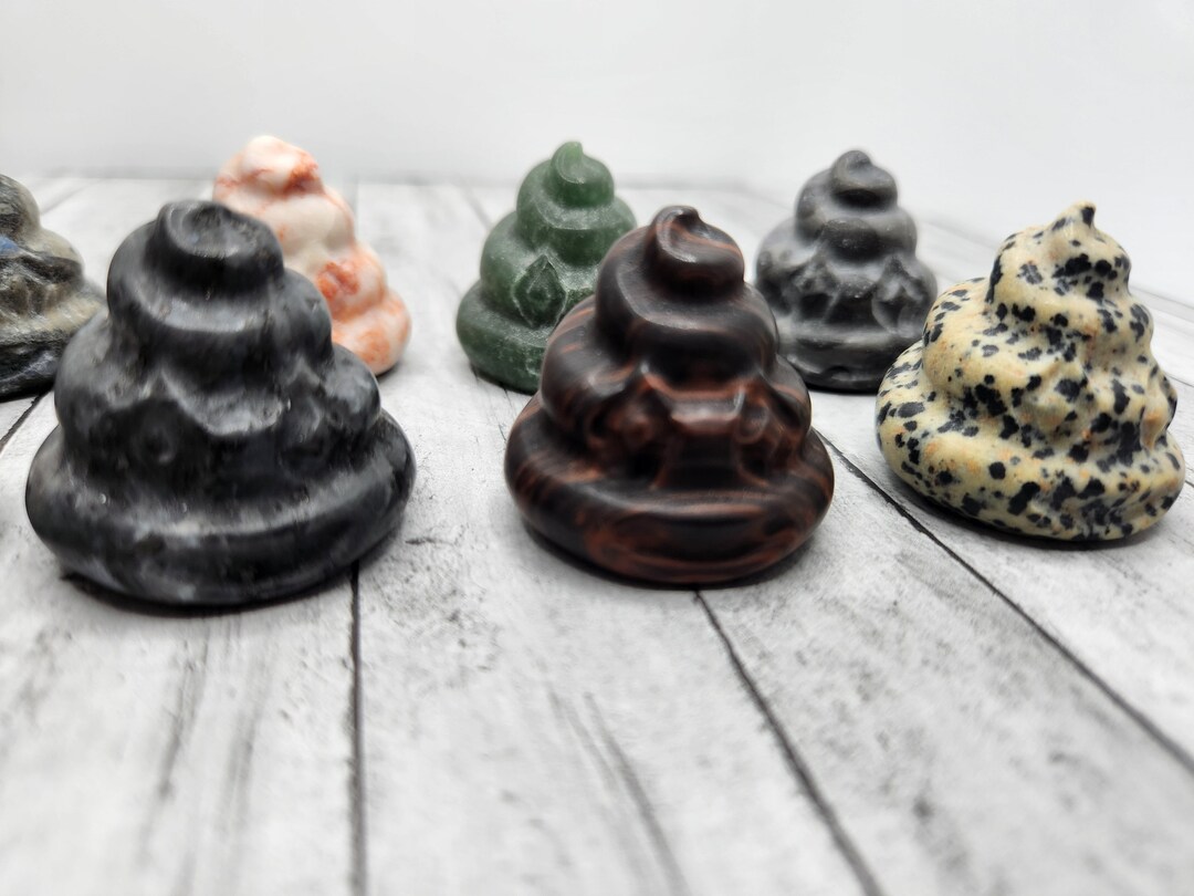 Small Pile of Poop Poo Emoji With Face Real Natural Crystal - Etsy