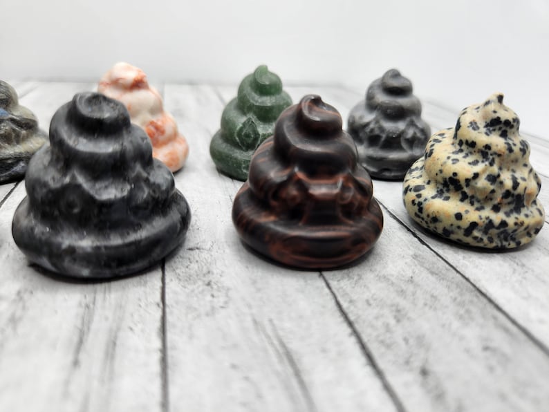 Small Pile of Poop Poo Emoji With Face Real Natural Crystal - Etsy