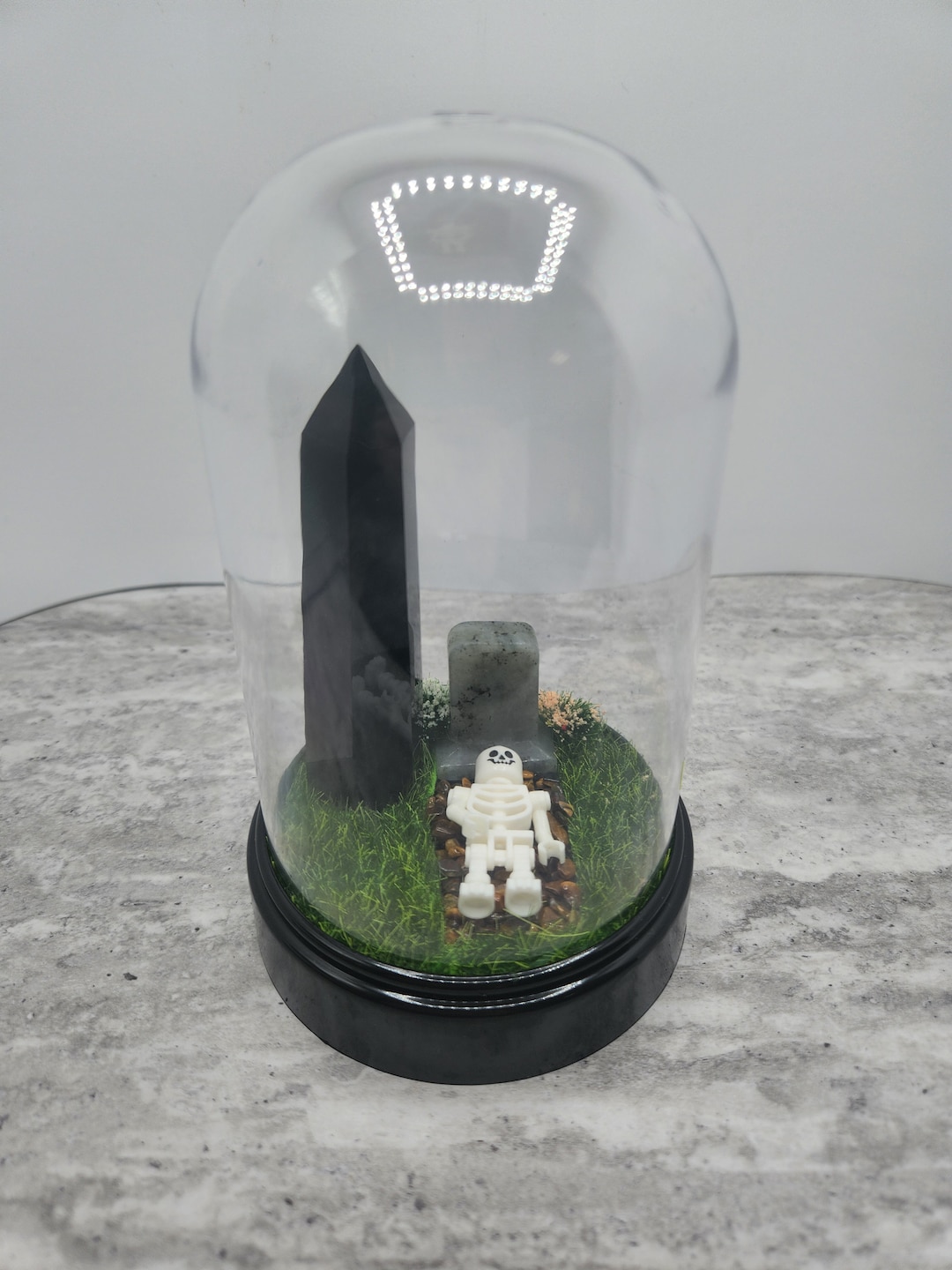 Graveyard Scene Dome Black Obsidian Crystal Tower Natural Gemstone ...