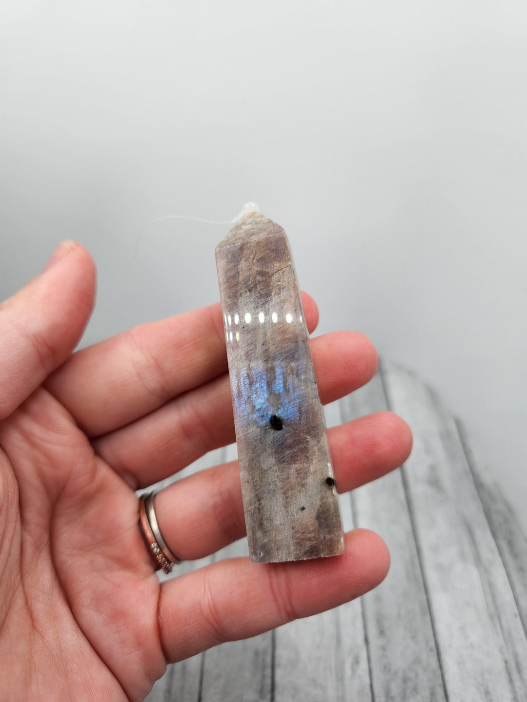 Small Moonstone 4-sided Crystal Tower Natural Point Moon Stone ...