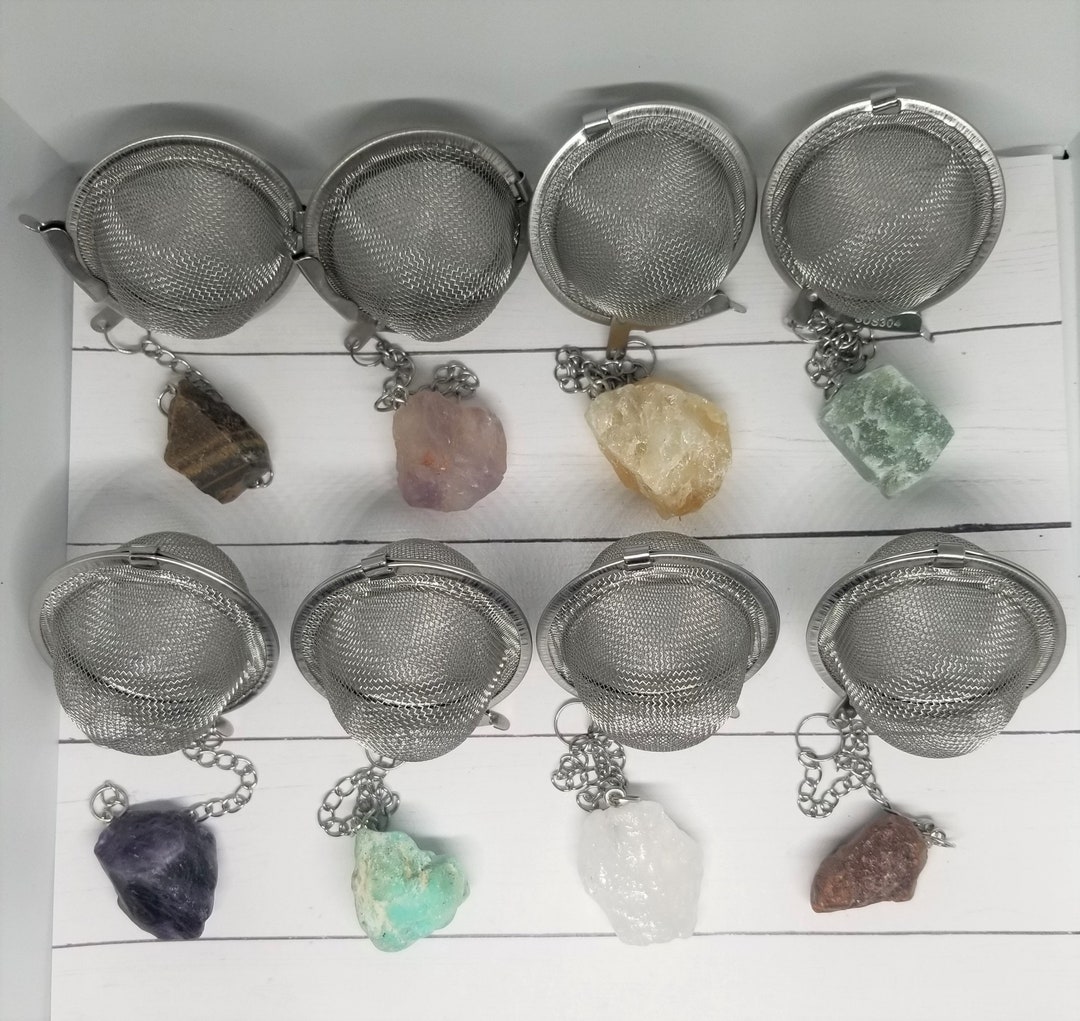 Rough Natural Crystal Chunk Tea Infuser - Tea Crystal Lover - Metal ...