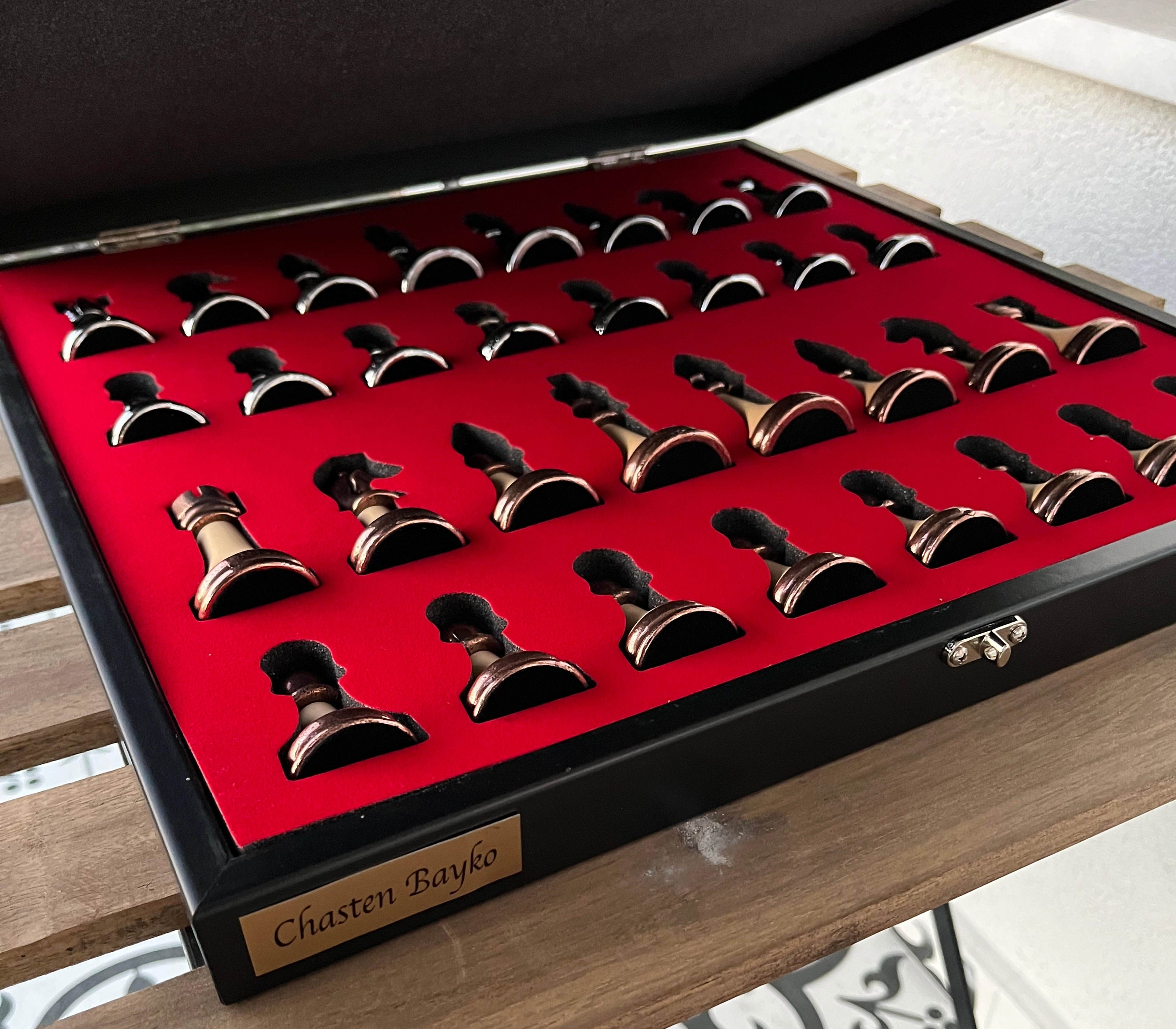 Large Chess Set Engraved Chess Set Chess Set With Box Chess | Etsy UK