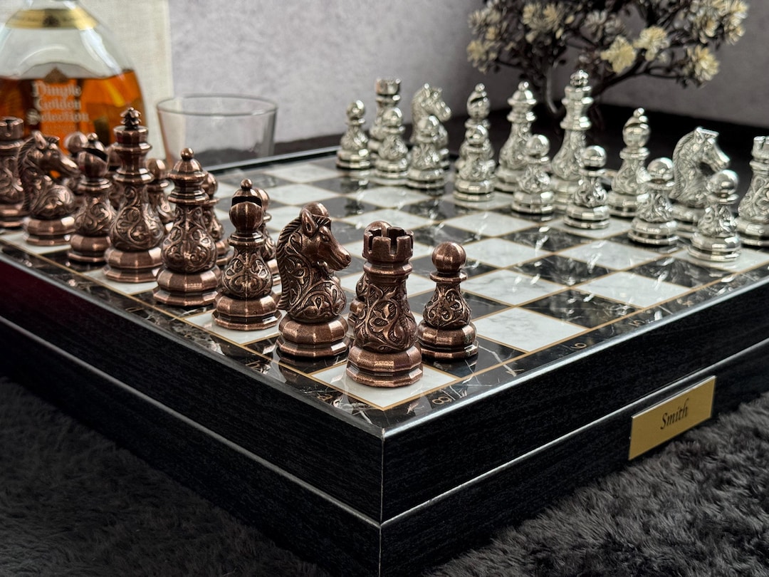 Unique Chess Set, Chess Set With Storage, Chess Set Handmade, Christmas ...