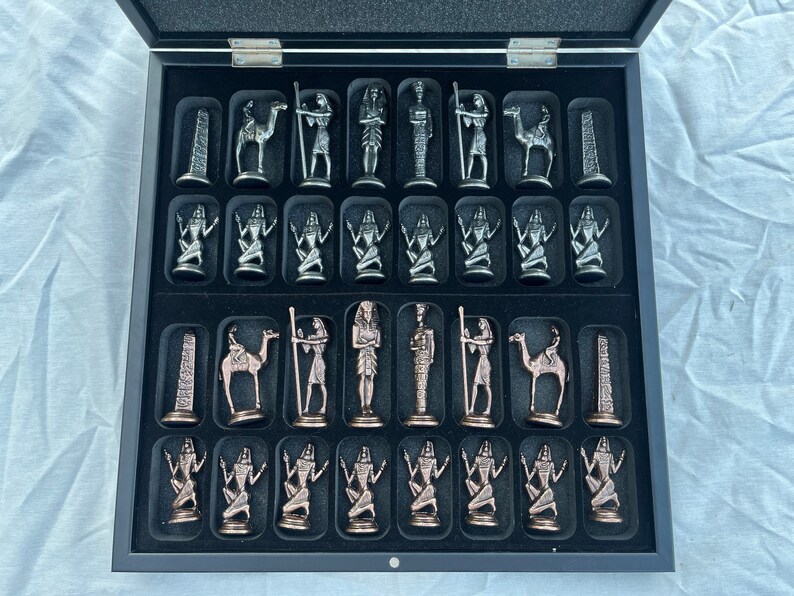 Egyptian Gifts Custom Chess Set Chess and Checkers Unique - Etsy