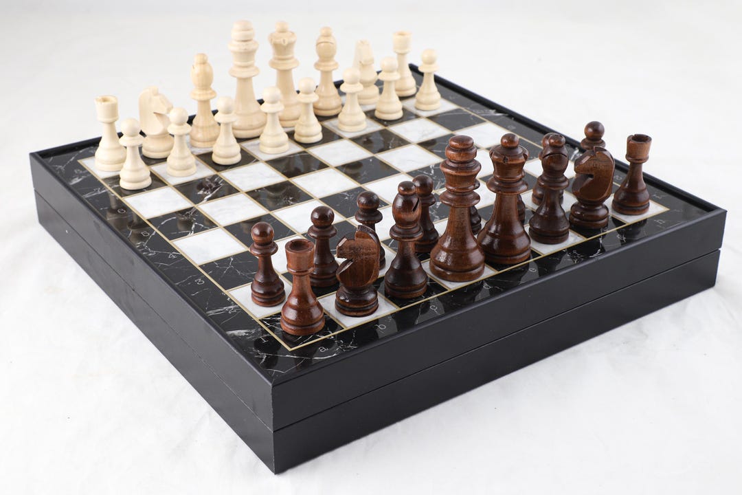Personalized Wooden Chess Set, Wooden Chess Set With Storage, Chess Set ...