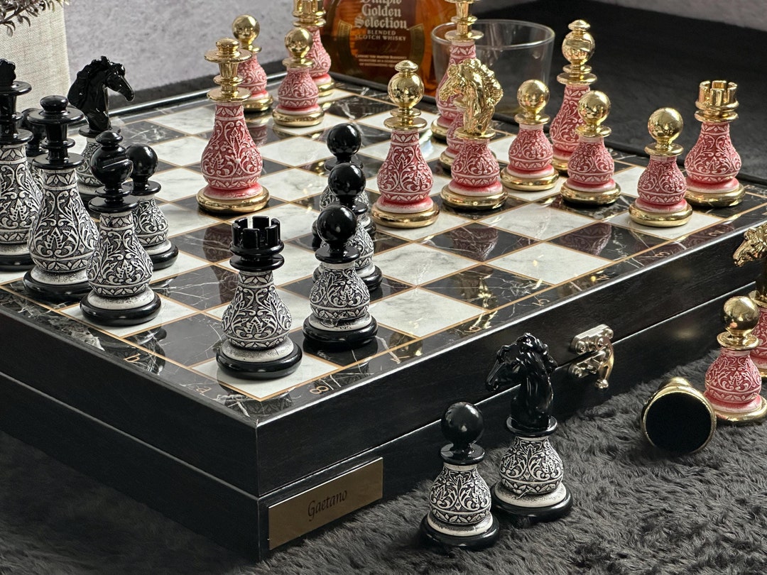 Luxury Chess Set, Unique Chess Set, Marble Chess Set With Storage ...