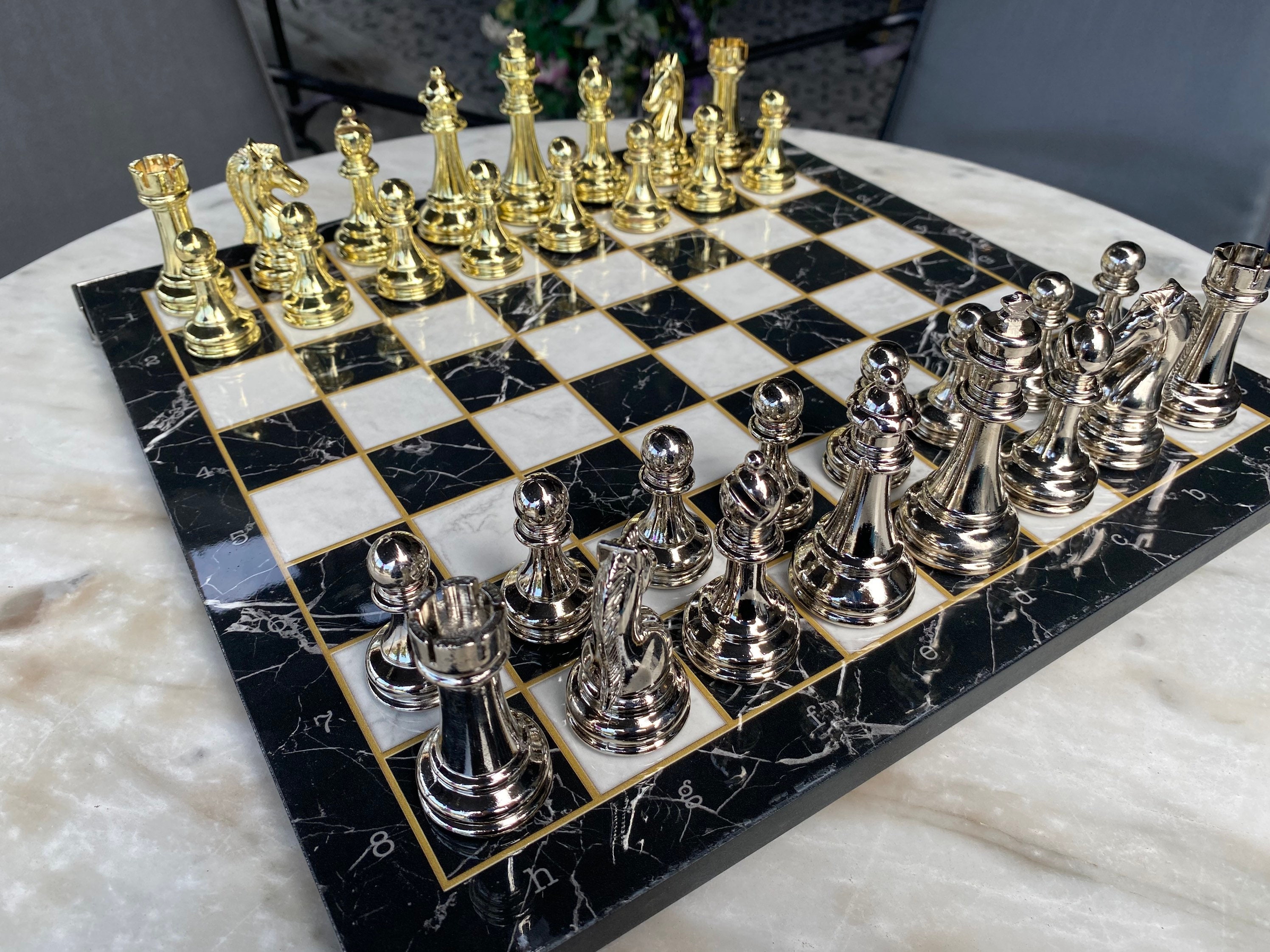 Luxury Chess Set Chess Set With Marble Pattern Chess Board | Etsy UK