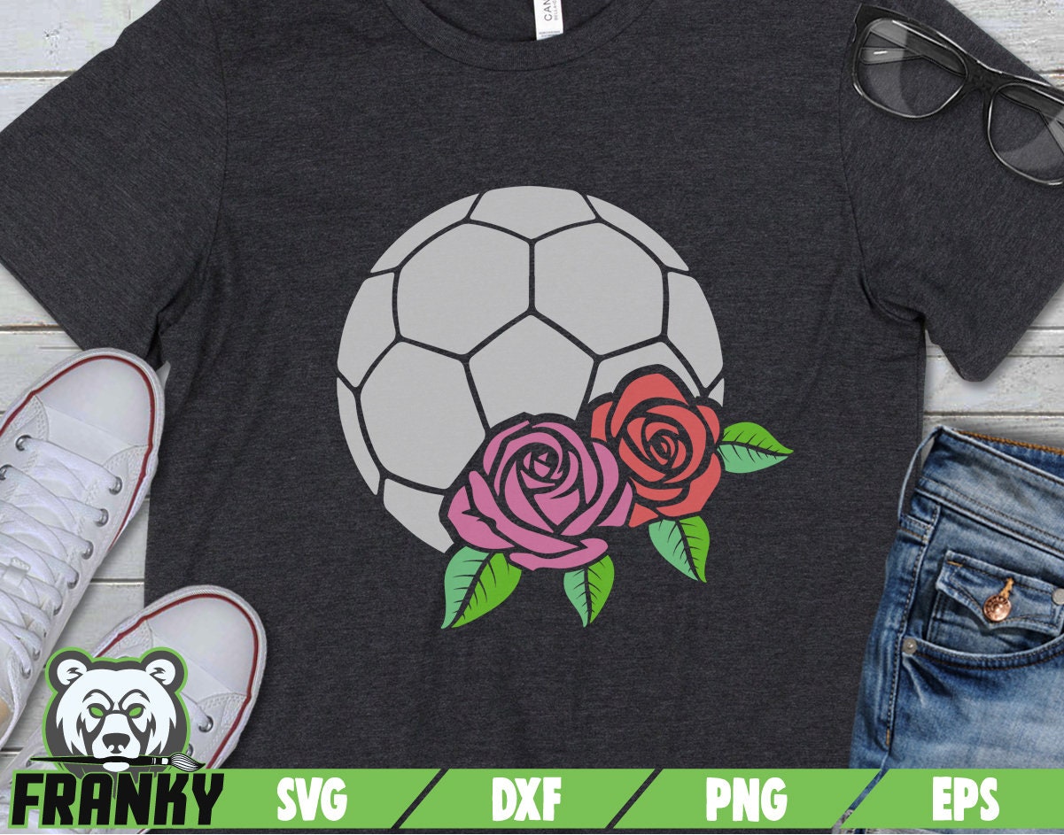 Soccer Ball With Roses SVG DXF File Cut File Soccer | Etsy