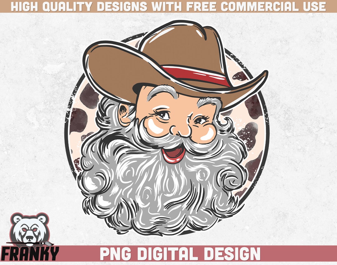 Cowboy Santa Claus Png | Christmas Design Png | Instant Download ...