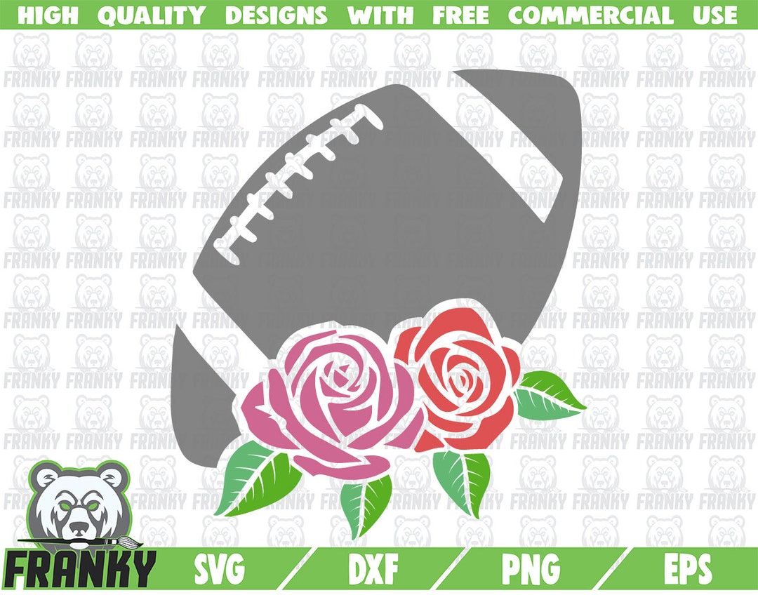 Football Ball With Roses SVG - Cut File - DXF File - Football Shirt Svg ...