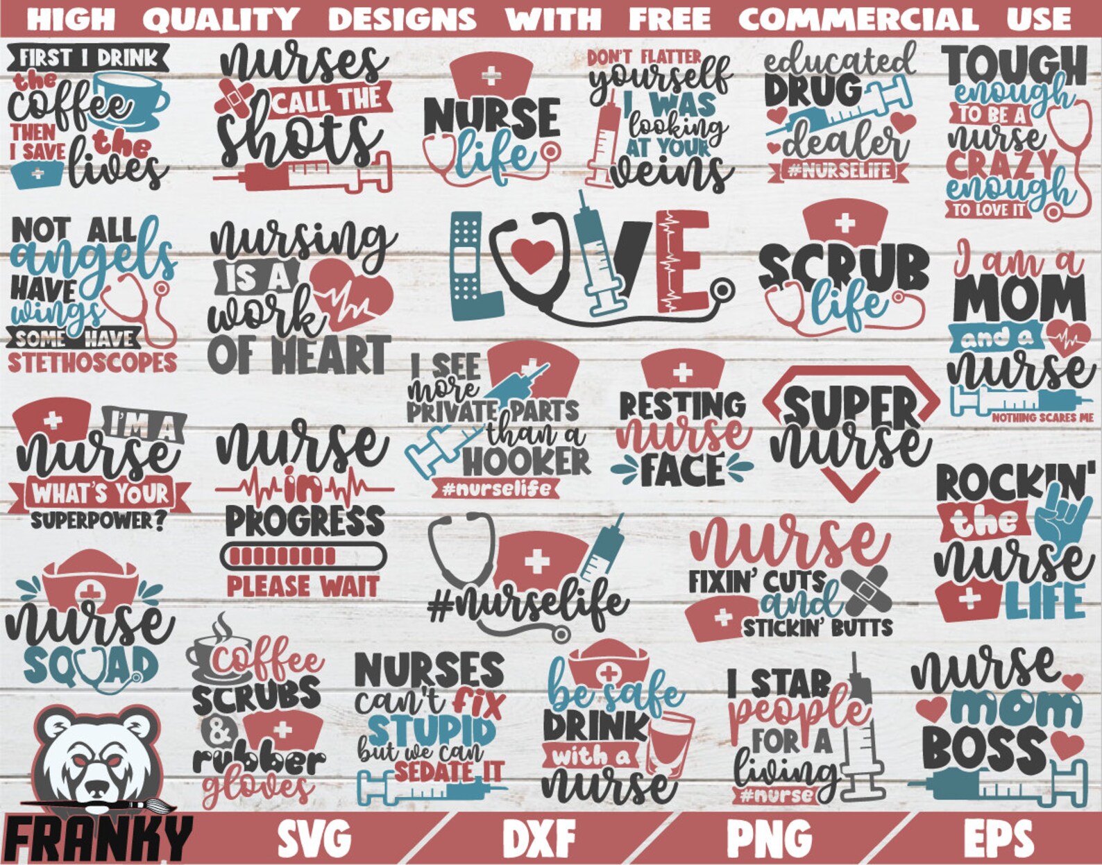 Nurse Bundle SVG 25 Designs Cut Files DXF Files Nurse | Etsy