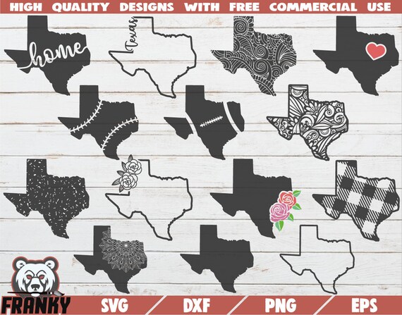 Texas SVG 14 Designs Cut Files DXF Files Texas State | Etsy