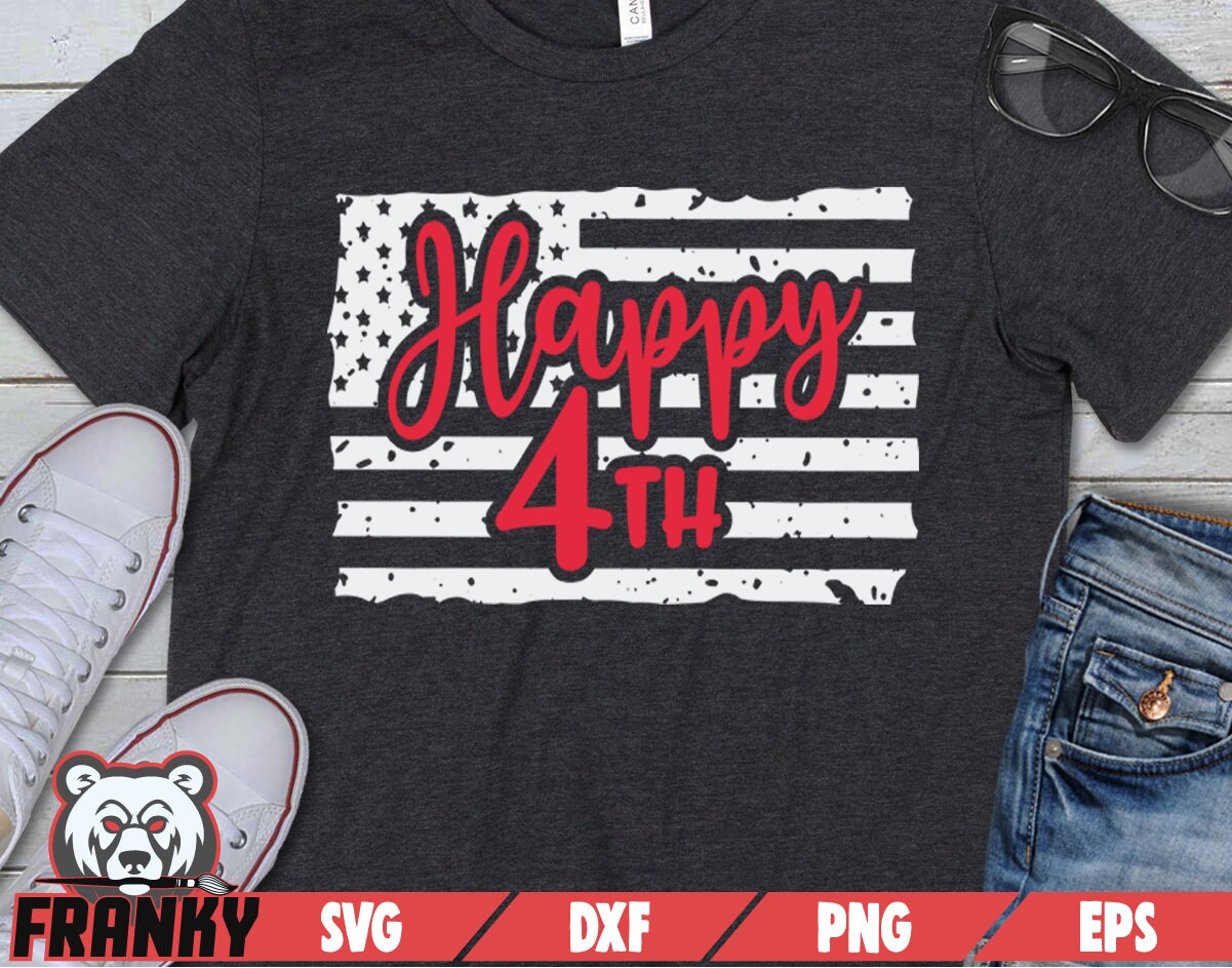 Happy 4th SVG Cut File DXF File 4th of July Fourth of - Etsy