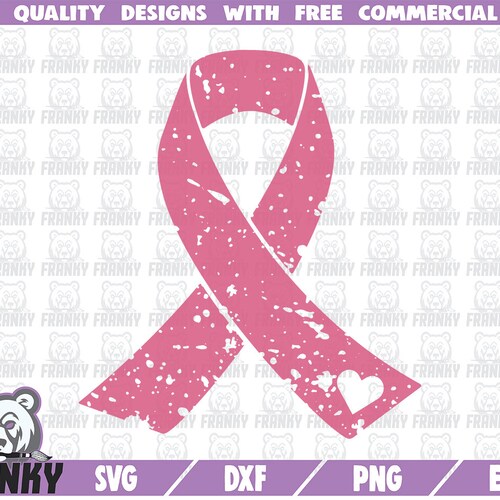 Breast Cancer Svg Pink Ribbon Svg Grunge Svg Distressed | Etsy