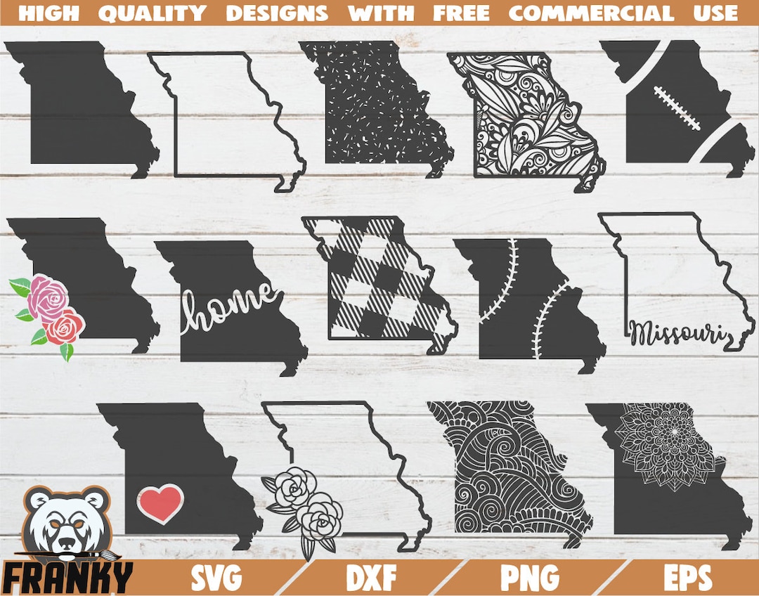 Missouri SVG - 14 Designs - Cut Files - DXF Files - Missouri State ...