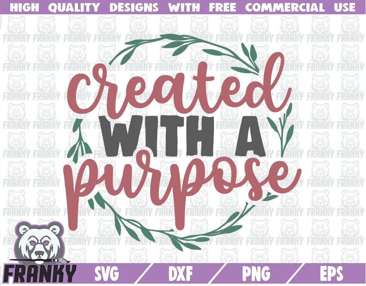 Created With a Purpose SVG Cut File DXF File - Etsy