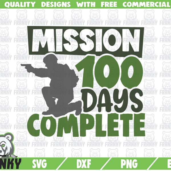 Svg Mission 100 Days Complete - Etsy