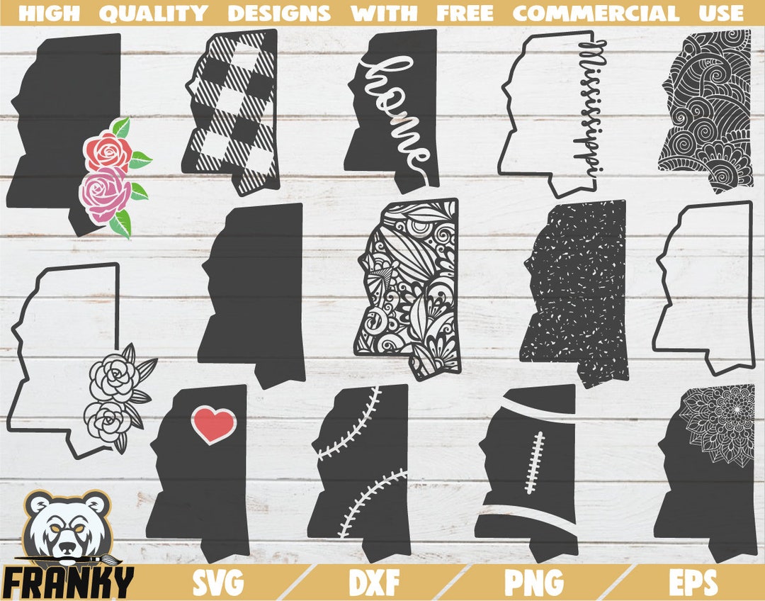 Mississippi SVG - 14 Designs - Cut Files - DXF Files - Mississippi ...