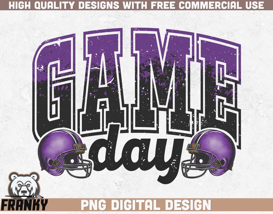 Game Day Png | Football Game Png | Instant Download | Purple Football ...