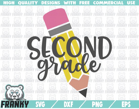 Second grade SVG Cut file DXF file 2nd grade svg First | Etsy