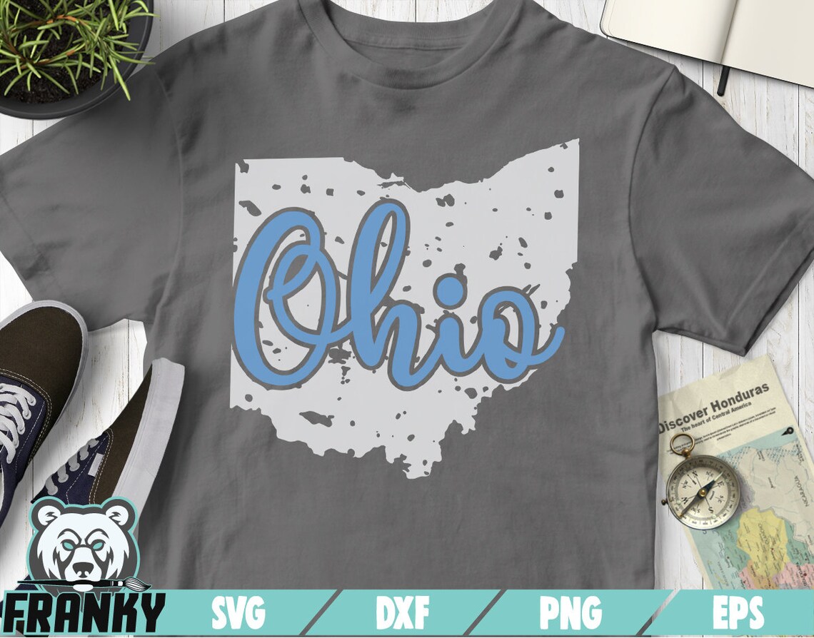 Ohio SVG DXF File Cut File Grunge Ohio Distressed Ohio - Etsy