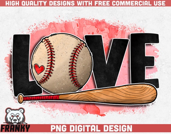 Love Baseball PNG Sublimation Design Instant Download | Etsy